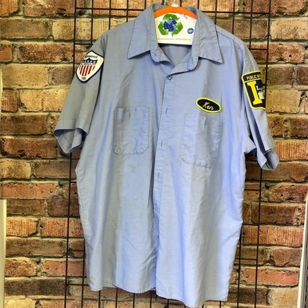 Vintage 1989 Inglewood Public Works Uniform Shirt Men… - Gem